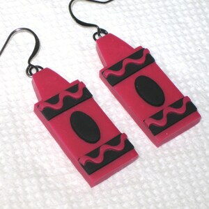 Magenta Crayon Earrings,crayon Earrings,school Earrings,teacher ...