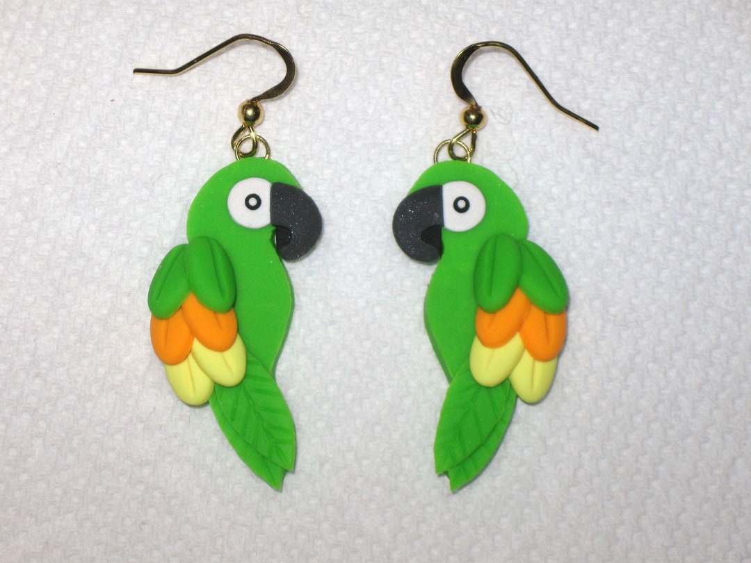 Parrot Earrings,love Bird Earrings,bird Earrings,tropical Bird Earrings ...