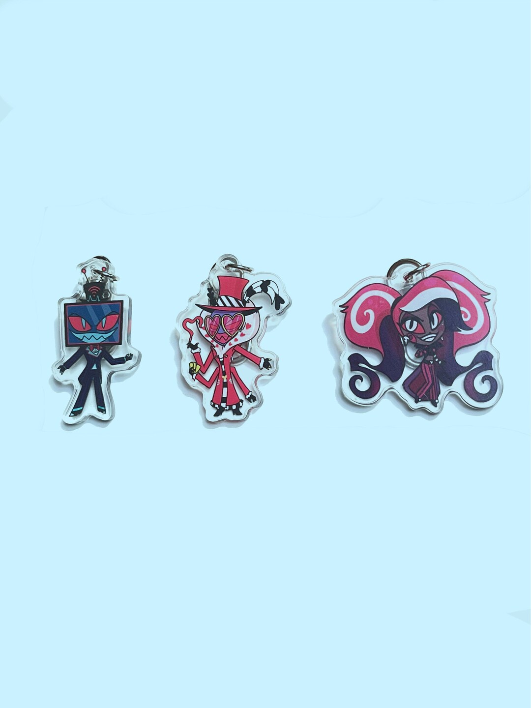 Hazbin Hotel Acrylic Charms (the Vees, Vox, Valentino, Velvette) - Etsy