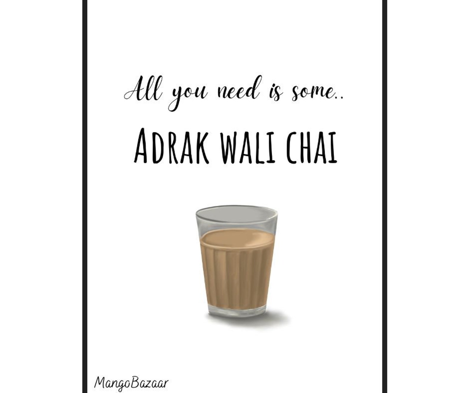 Indian Chai Art, Desi Masala Cutting Chai, Tea Wall Art for Home ...
