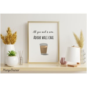 Indian Chai Art, Desi Masala Cutting Chai, Tea Wall Art for Home ...