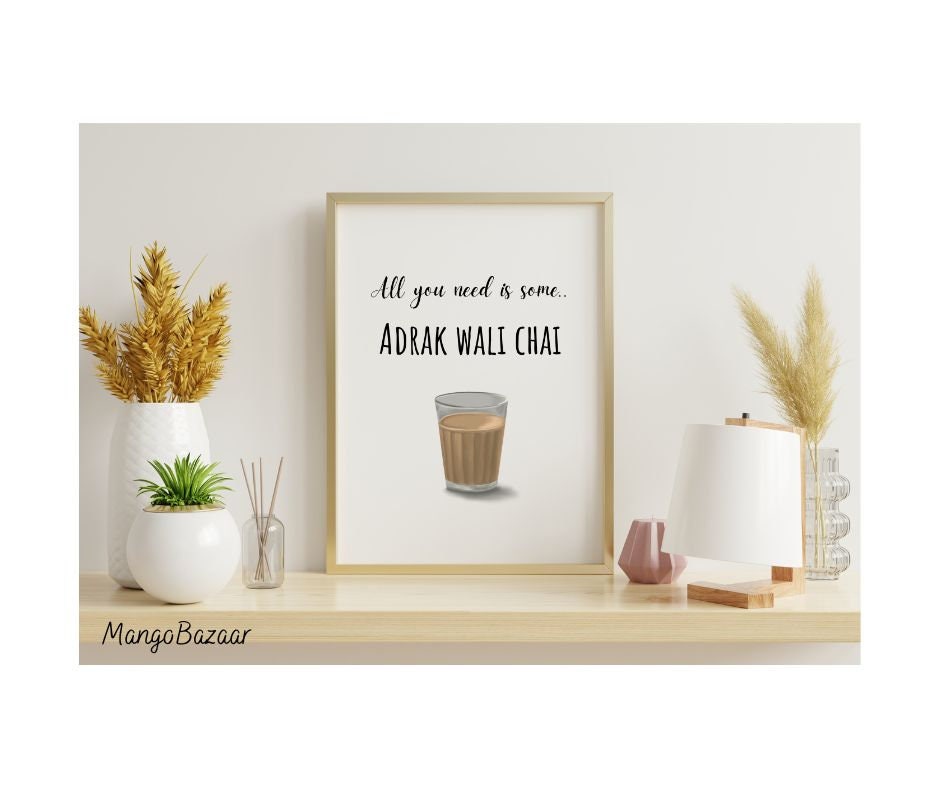 Indian Chai Art, Desi Masala Cutting Chai, Tea Wall Art for Home ...