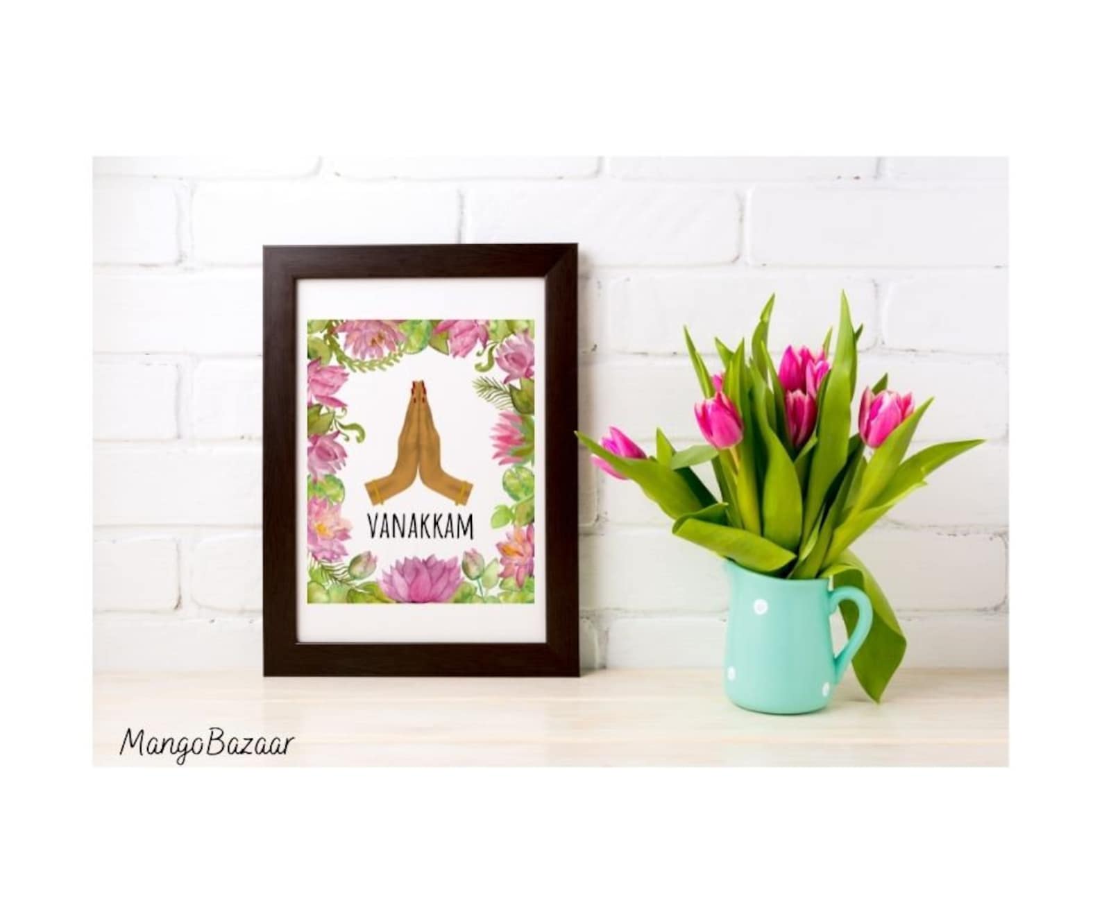 Vanakkam Printable, Hands, Lotus Water Lily, Indian Tamil Welcome Sign ...