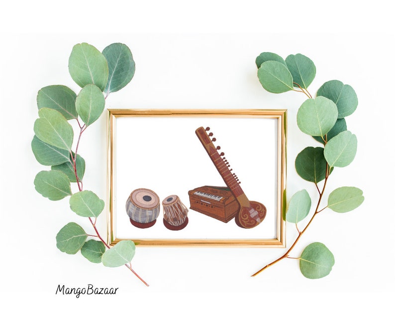 Indian Musical Instruments Tabla, Harmonium and Sitar, Classical Music ...