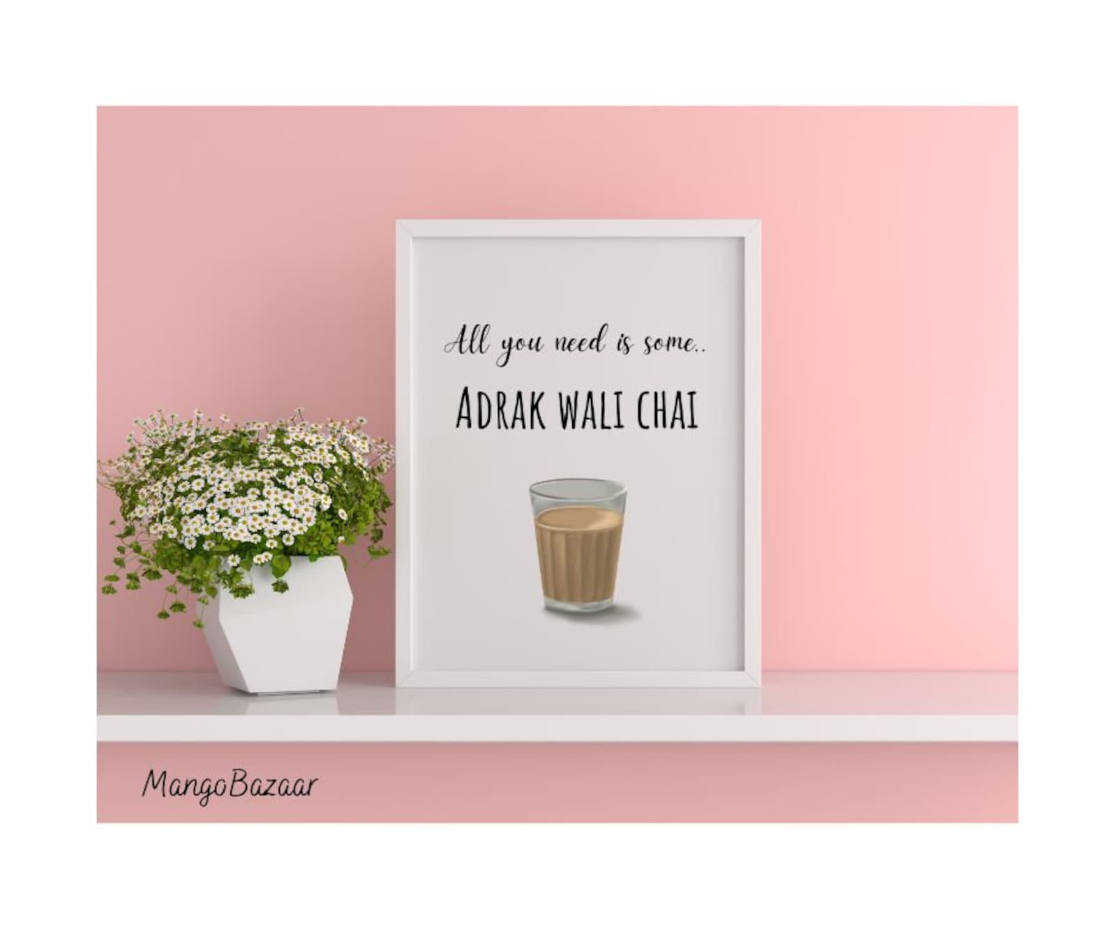 Indian Chai Art, Desi Masala Cutting Chai, Tea Wall Art for Home ...