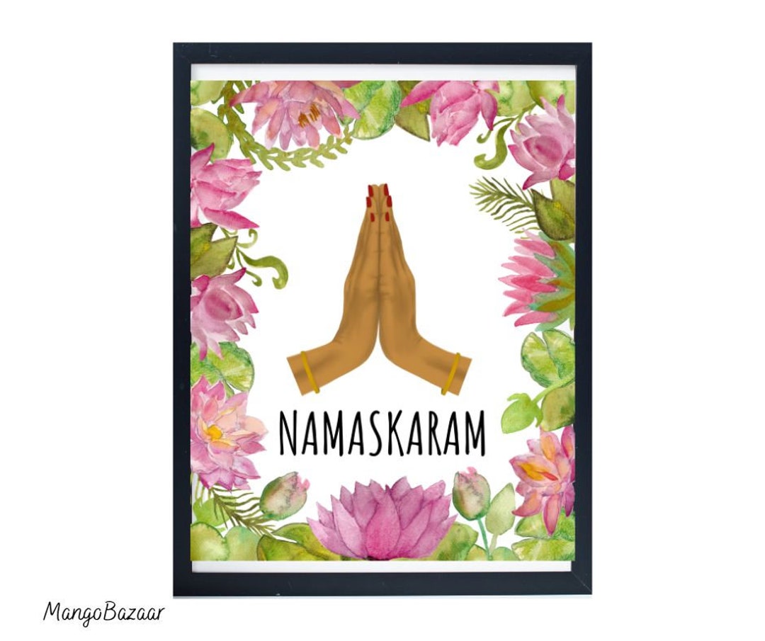Namaskaram Printable, Hands, Lotus Water Lily, Indian Welcome Sign ...