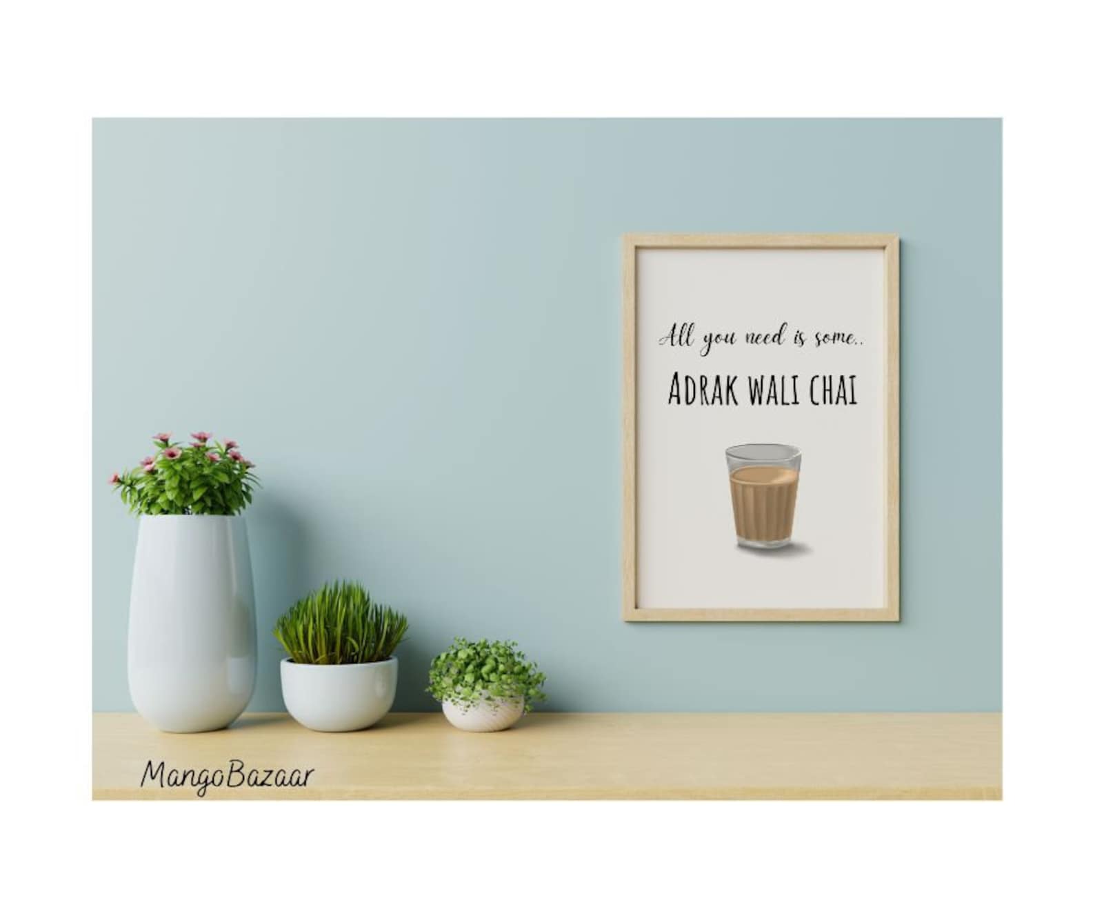Indian Chai Art, Desi Masala Cutting Chai, Tea Wall Art for Home ...