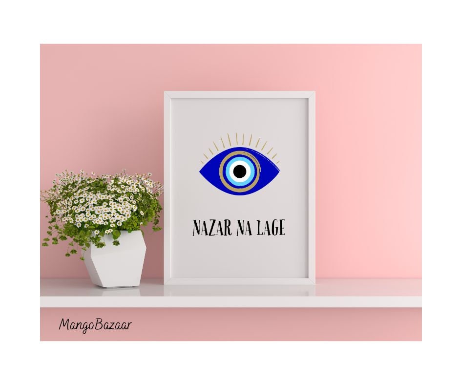 Nazar Na Lage Digital Art, Evil Eye Protector, Nazar Battu, Entryway ...