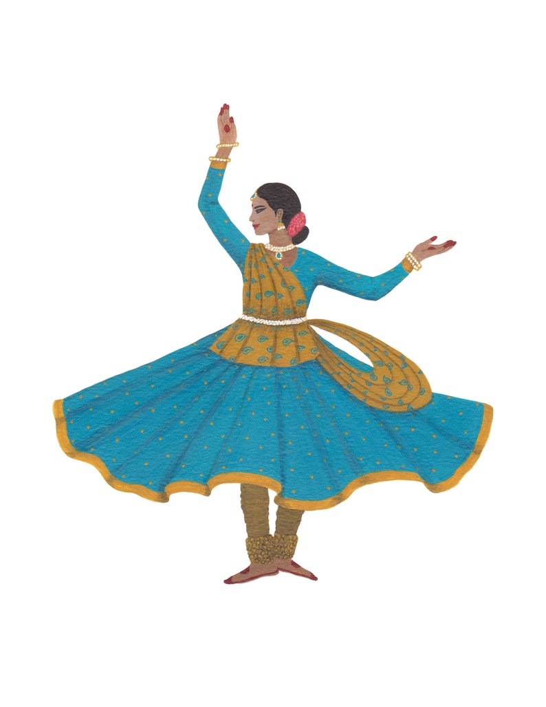 Kathak Dancer Art Print, Indian Classical Dance, Boho Decor (digital ...