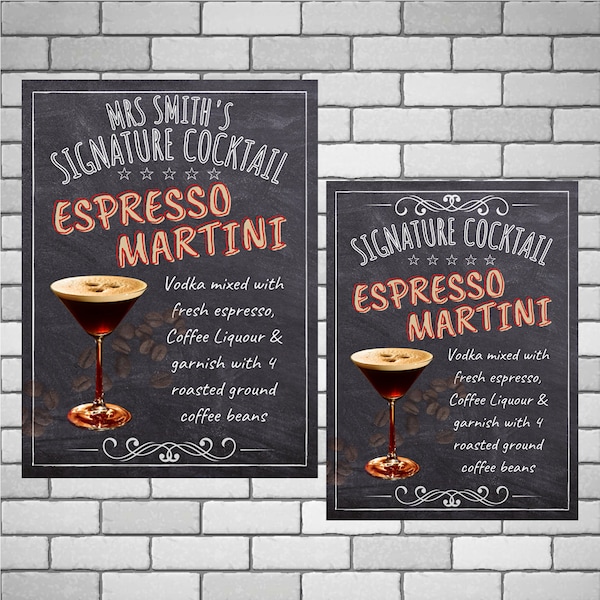 Espresso Martini Signs for Wedding - Etsy