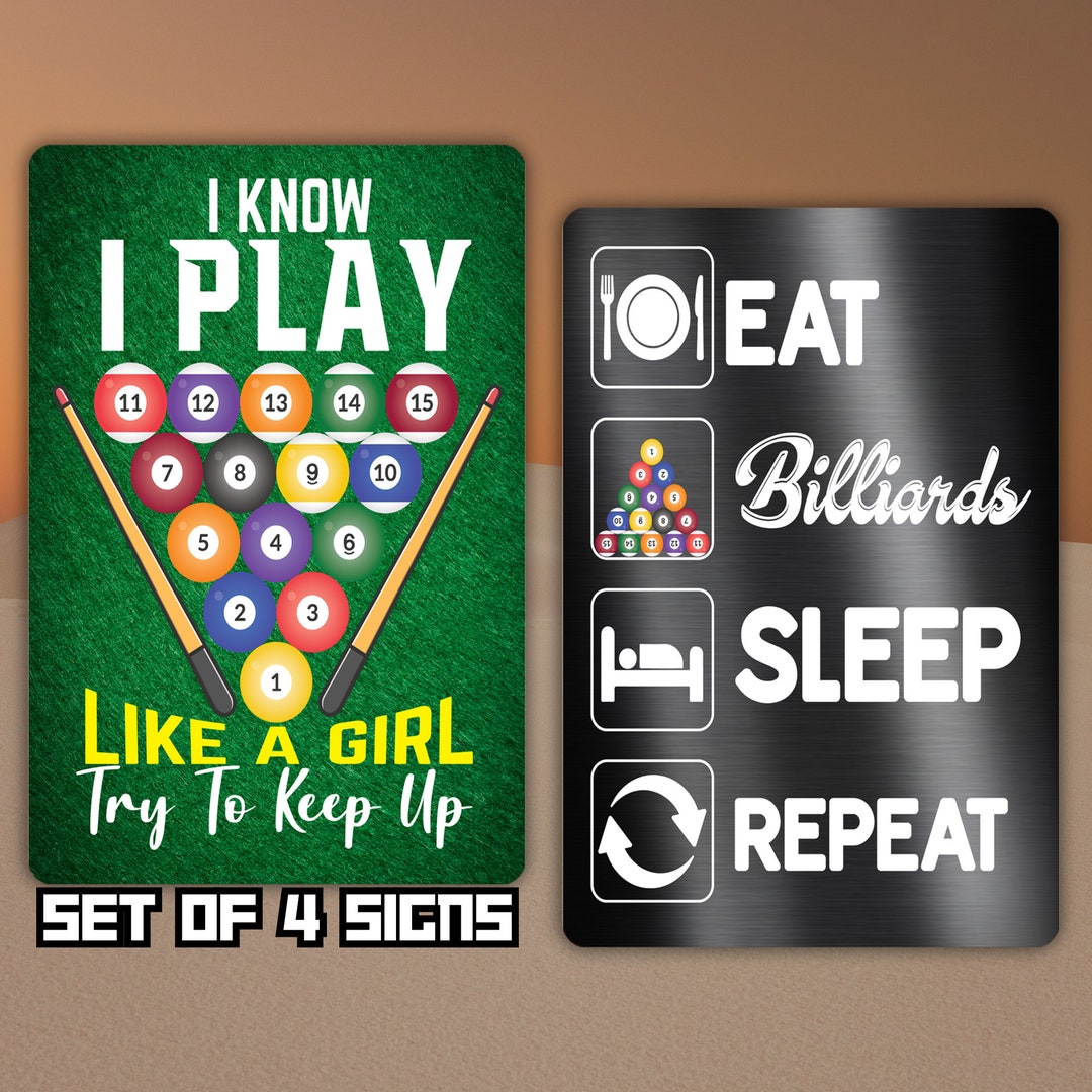 Signs for Games Room, Snooker Posters, Pool Wall Art for Billiards Bar ...