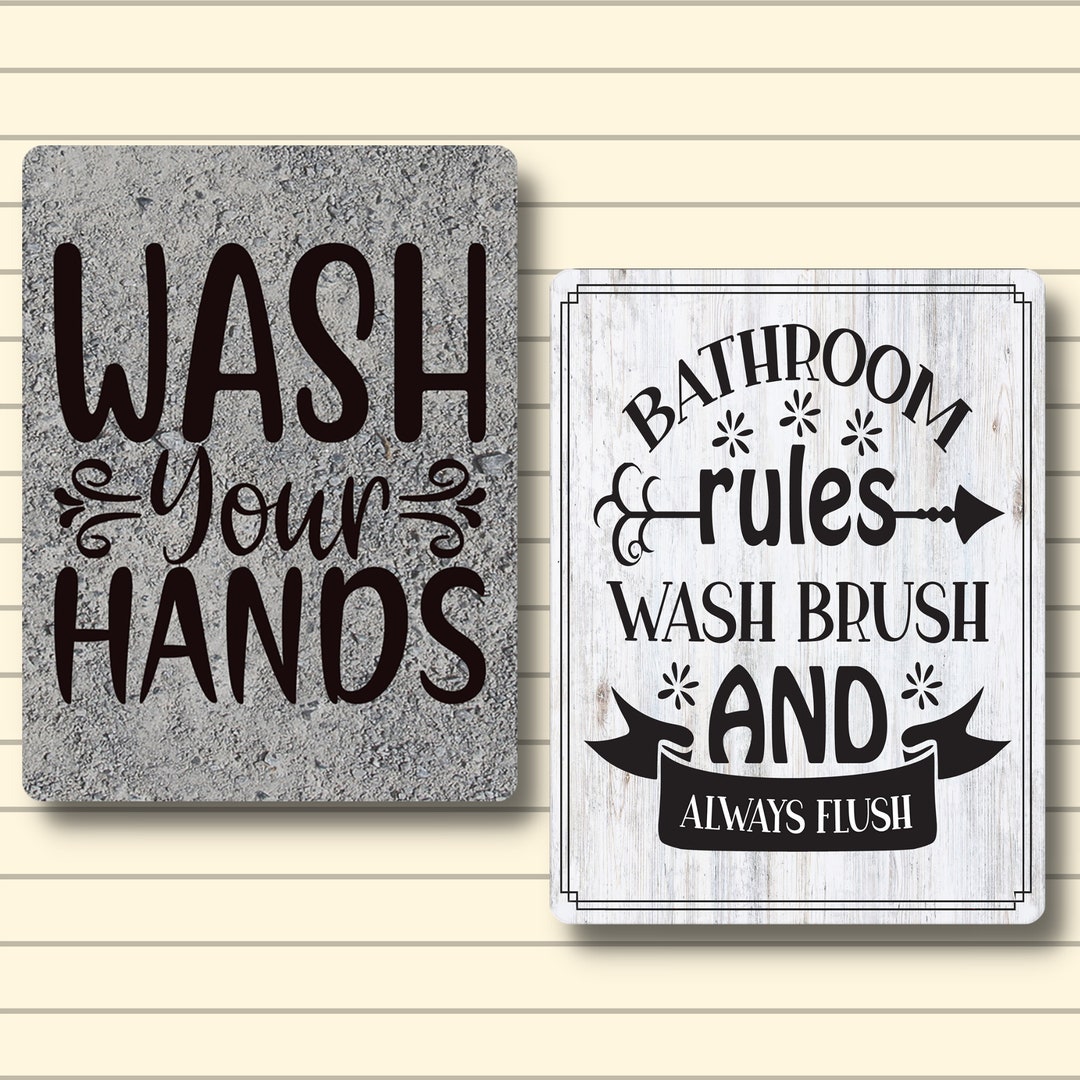 Bathroom Decor Metal Signs, Plaques for Home, Restroom, Toilet, House ...