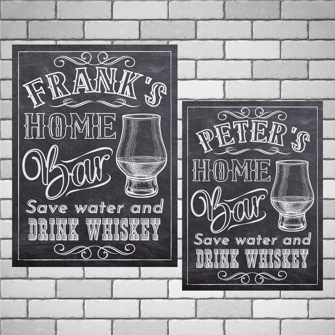 Personalised BAR SIGNS - METAL, Whisky Bar | Chalkboard Style | Home ...
