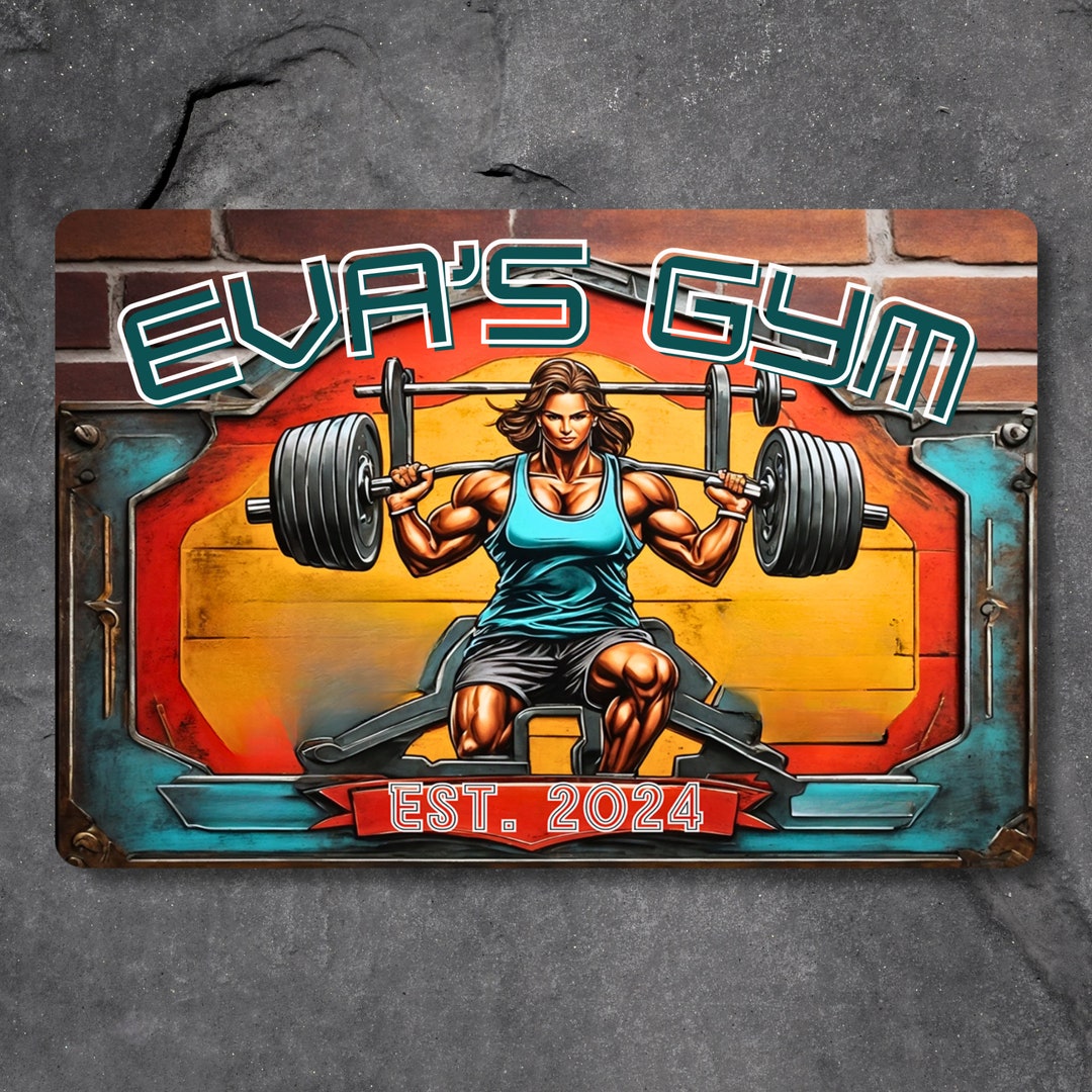 Personalised Gym Sign 1980s Retro Signs for Man Cave Decor - Etsy