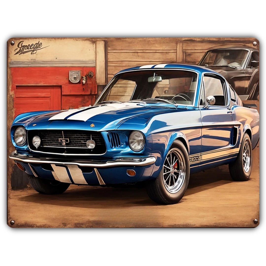 Muscle Cars Wall Art - Metal Garage Signs, Plaques for Bedroom, Home ...