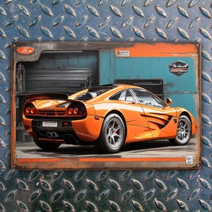 Car Signs - Sports Cars, Metal Wall Art, Garage Plaques for Bedroom ...