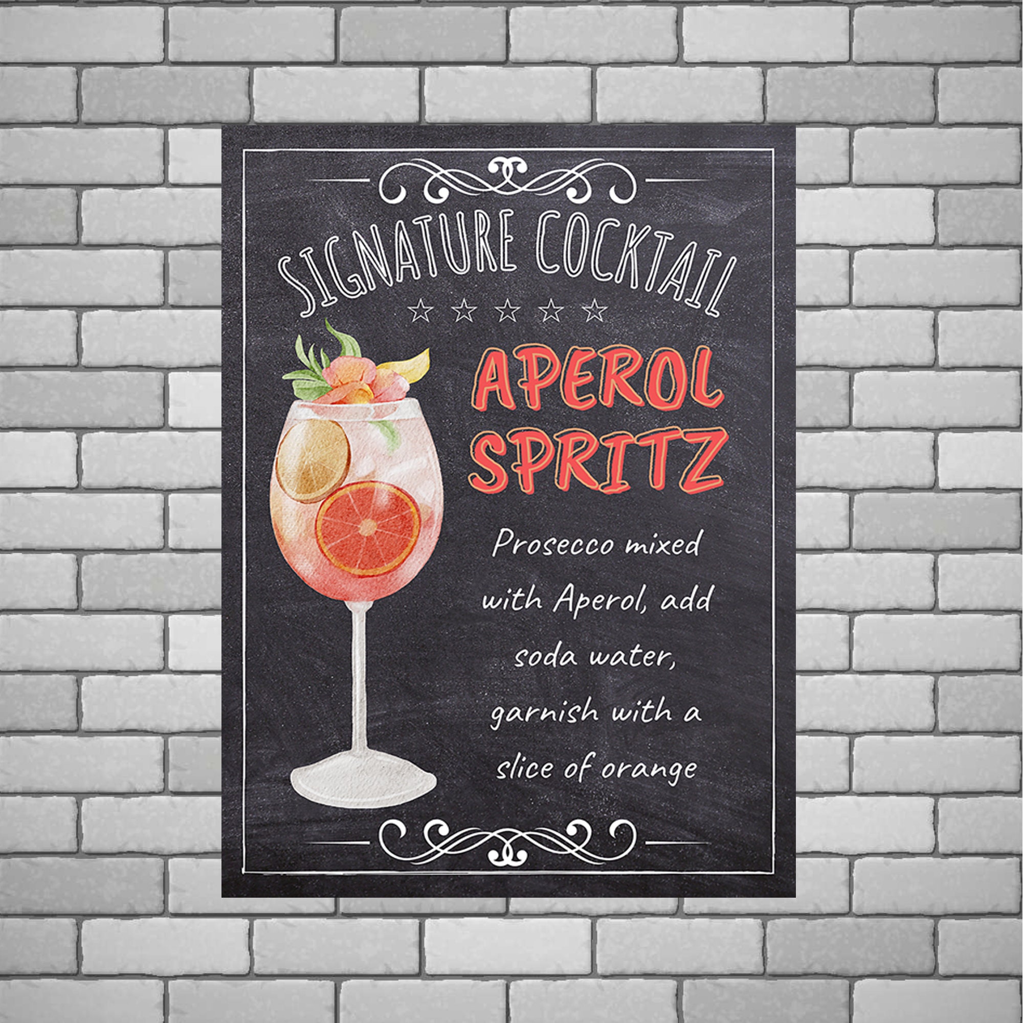 Personalised METAL SIGN Aperol Spritz Cocktail Recipe Poster - Etsy