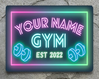 Neon Fitness Signs - Etsy
