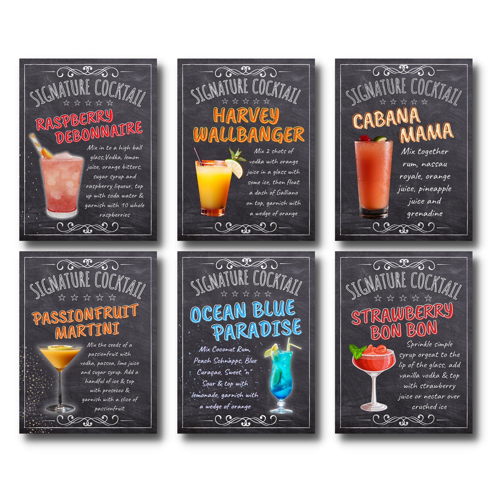 Bar Signs Cocktail Recipes METAL Wall Art Classic Tiki - Etsy