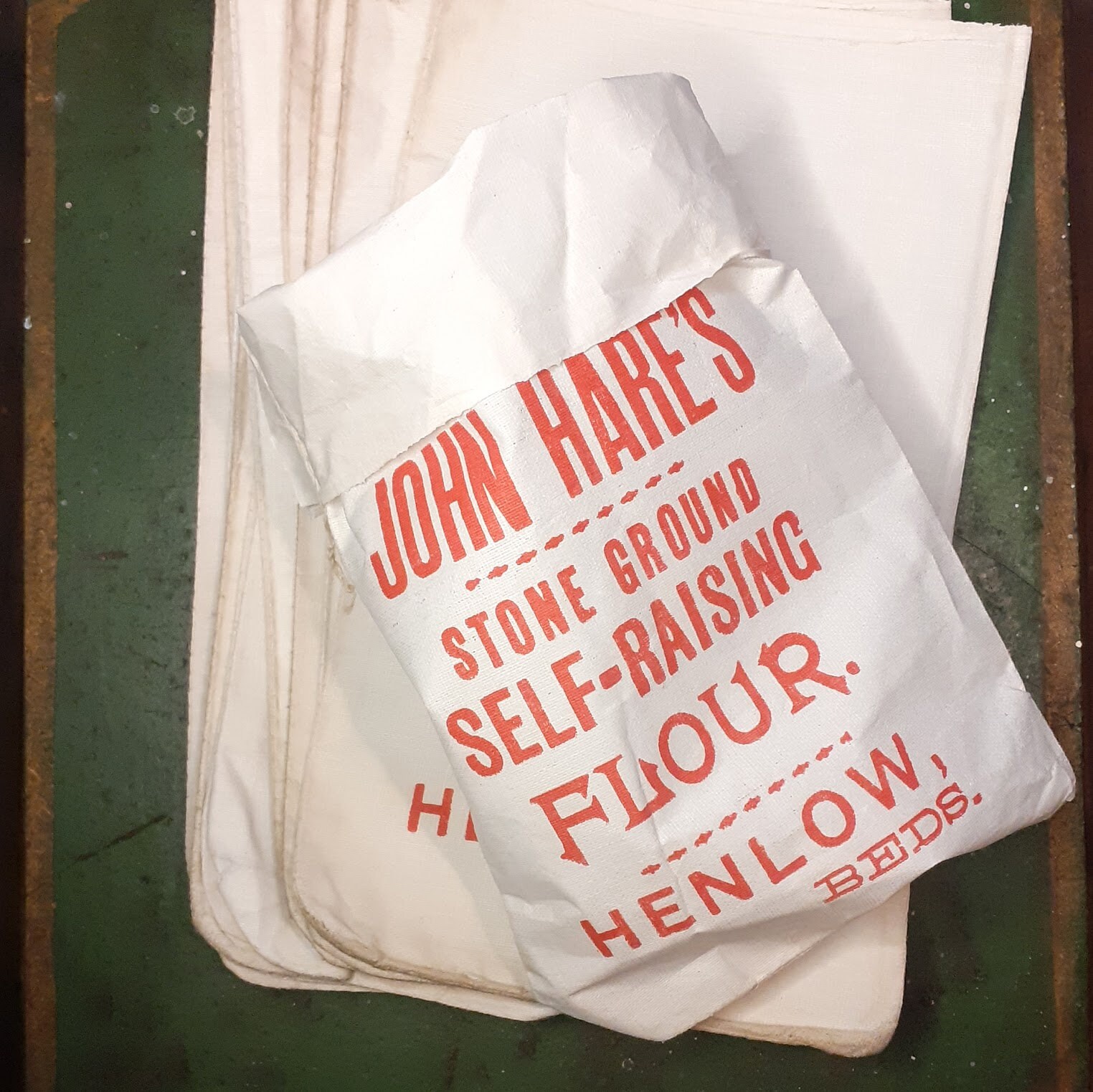 Vintage Flour Sack - John Hare's - Henlow, Bedfordshire - New Old Stock ...
