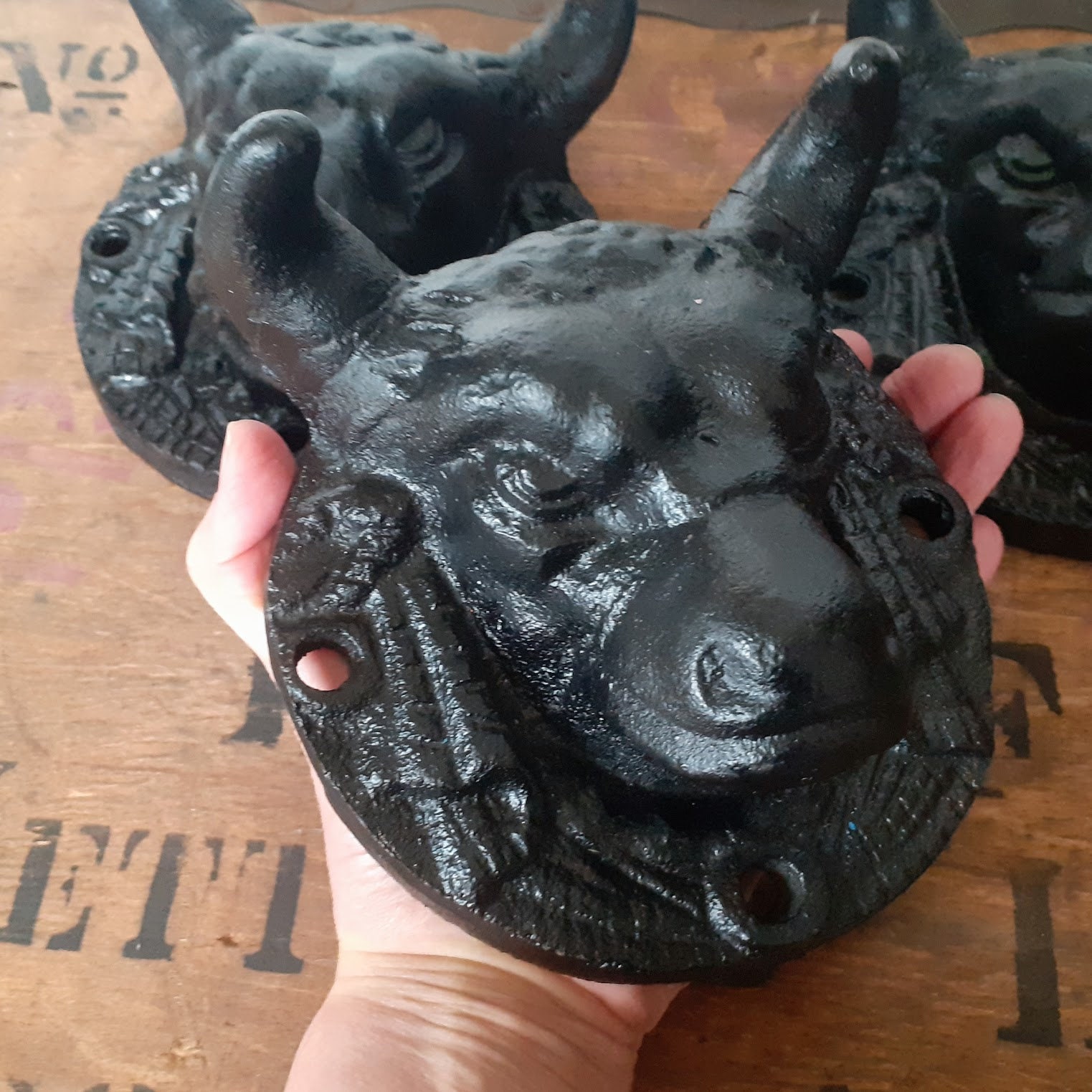 Vintage Cast Iron Bull's Head Plaque wall Mounted - Etsy