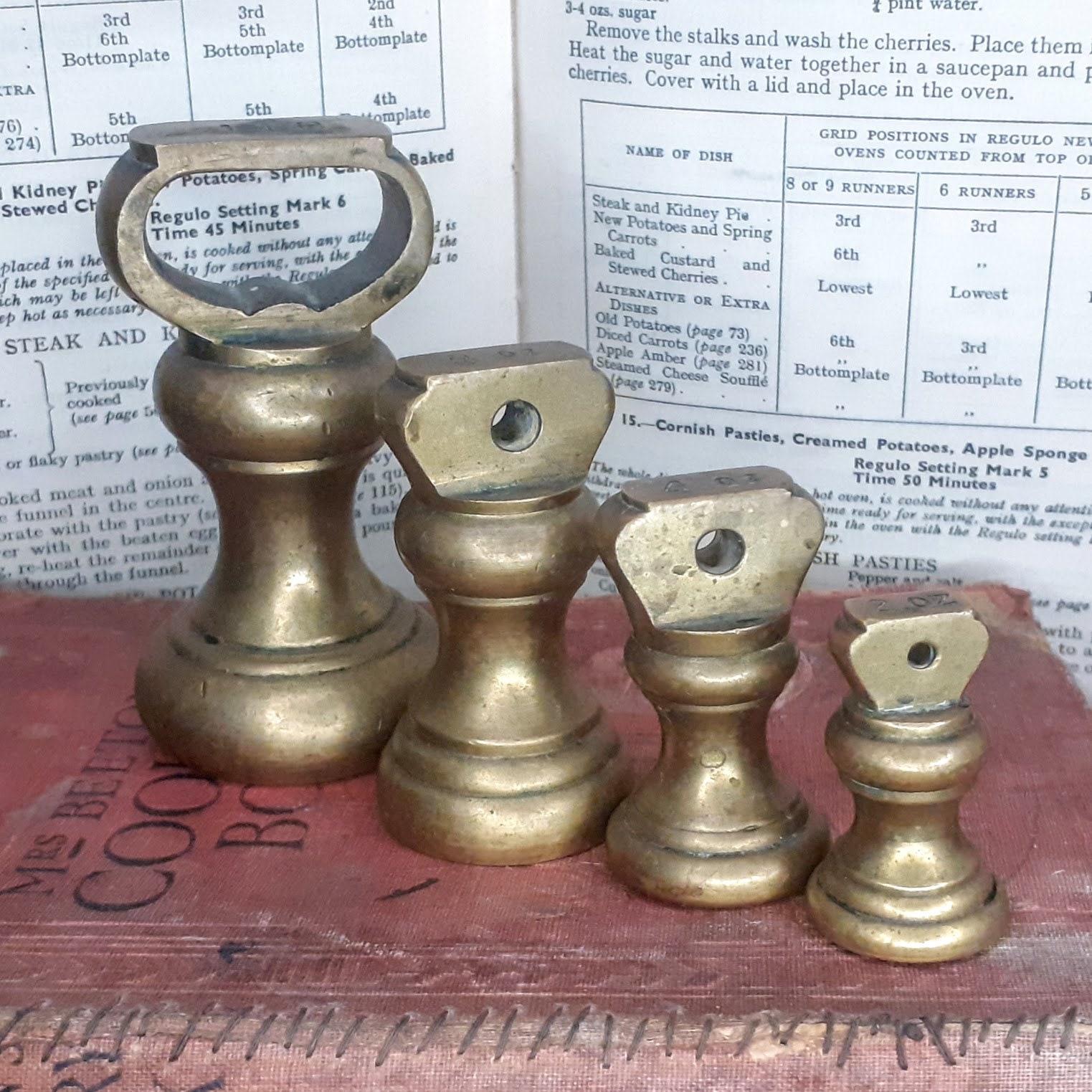 Vintage Set Brass Bell Imperial Kitchen Weights 1 Lb 8 Oz 4 - Etsy