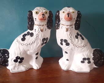 Superb Vintage Pair of Dogs Arthur Wood Red and White Staffordshire ...