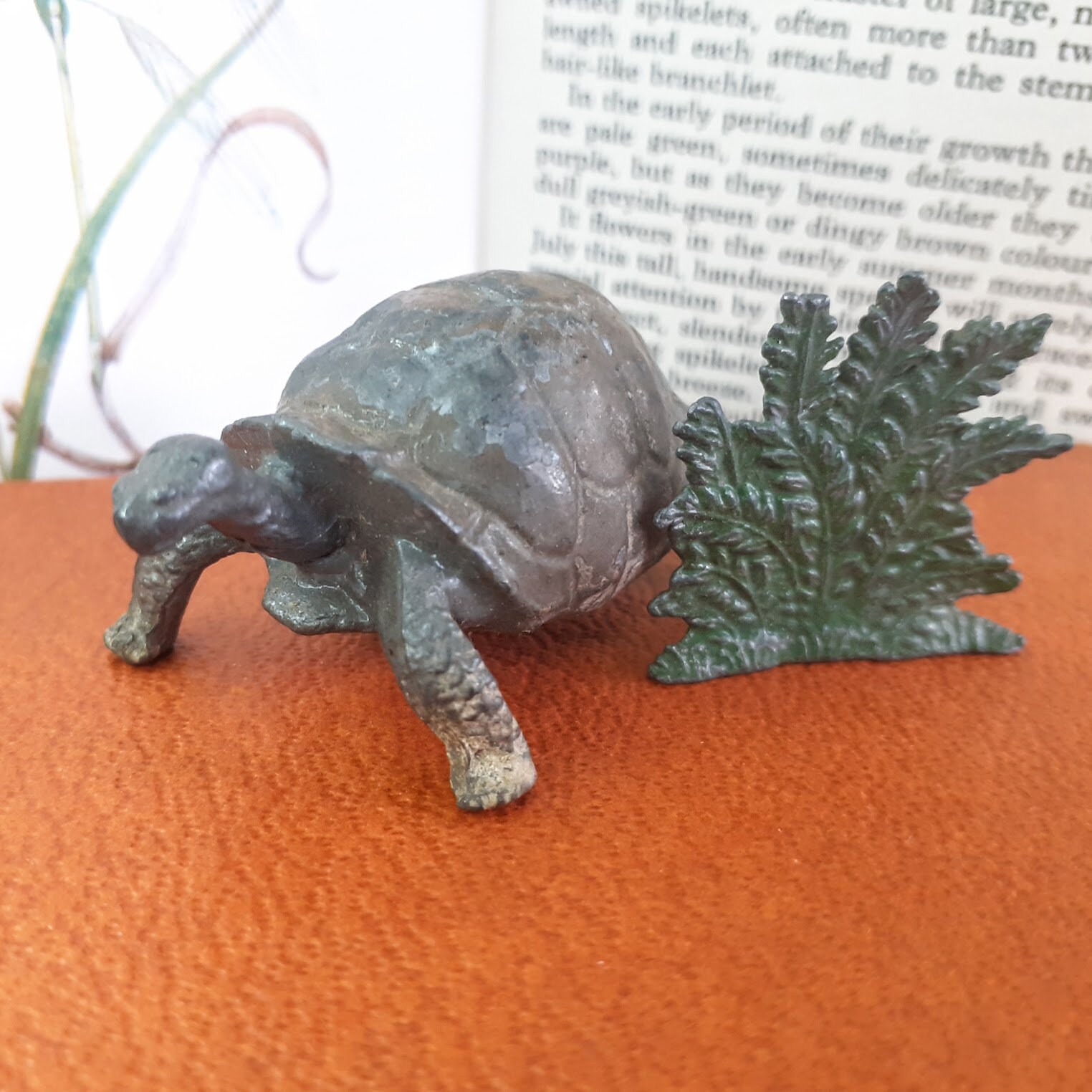 Vintage Giant Tortoise Britains Zoo Cat No 937 and a Garden Fern Lead ...