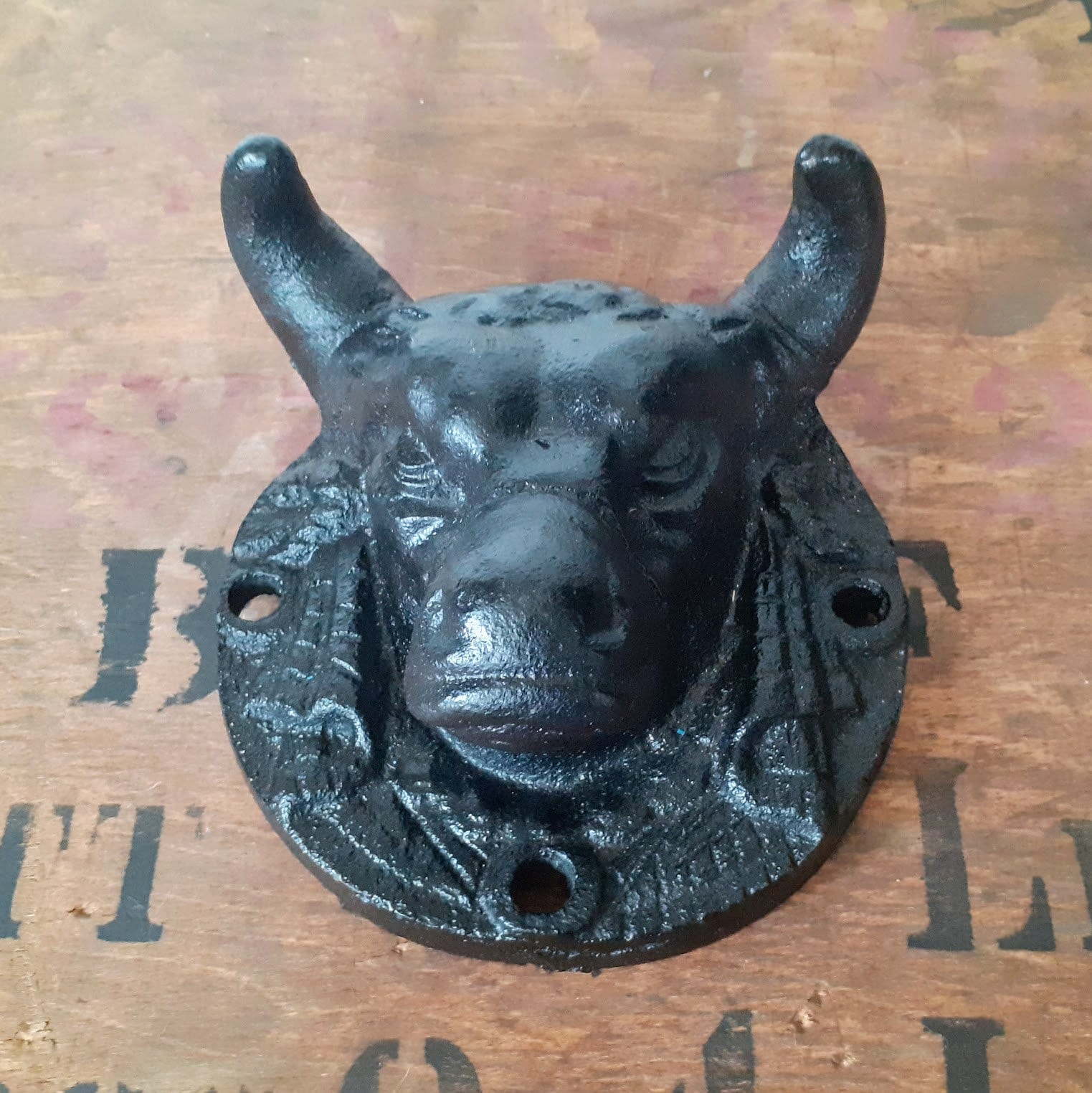 Vintage Cast Iron Bull's Head Plaque wall Mounted - Etsy