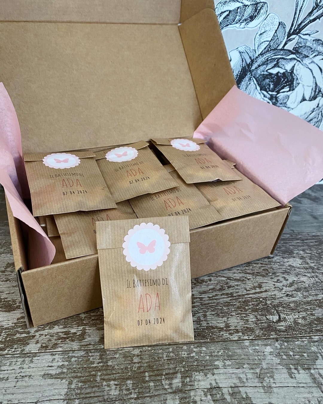 Set of 10 Kraft Paper Bags With Personalized Print, Craft Paper Bags ...