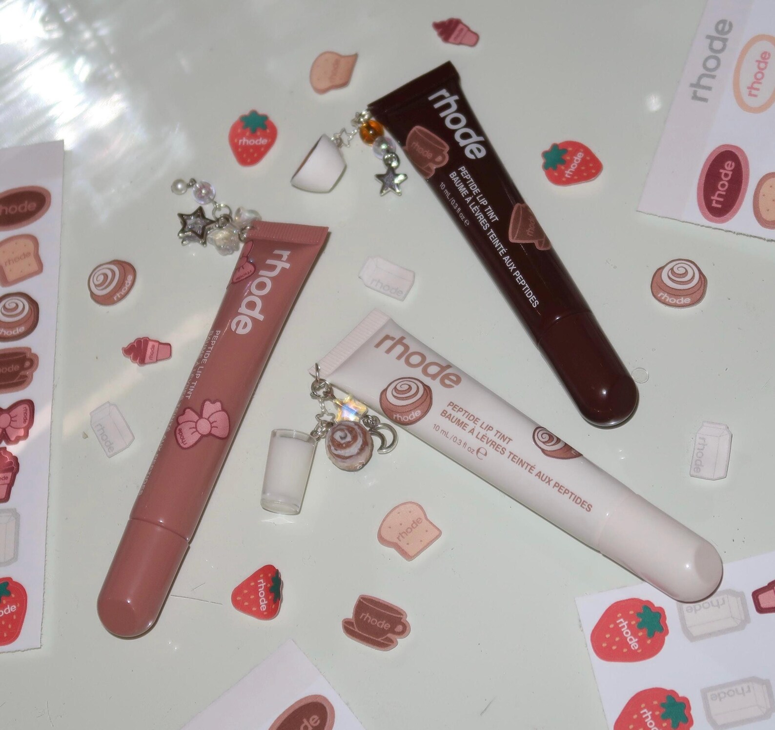 Hailey Bieber Rhode Glossier Strawberry Cinnamon Ribbon Makeup Skincare ...