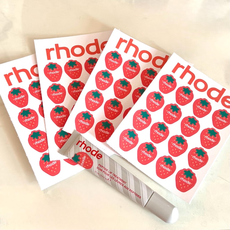 Hailey Bieber Rhode Glossier Strawberry Cinnamon Ribbon Makeup Skincare ...