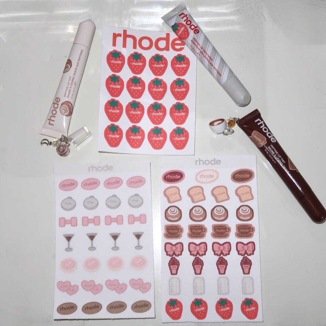 Hailey Bieber Rhode Glossier Strawberry Cinnamon Ribbon Makeup Skincare ...