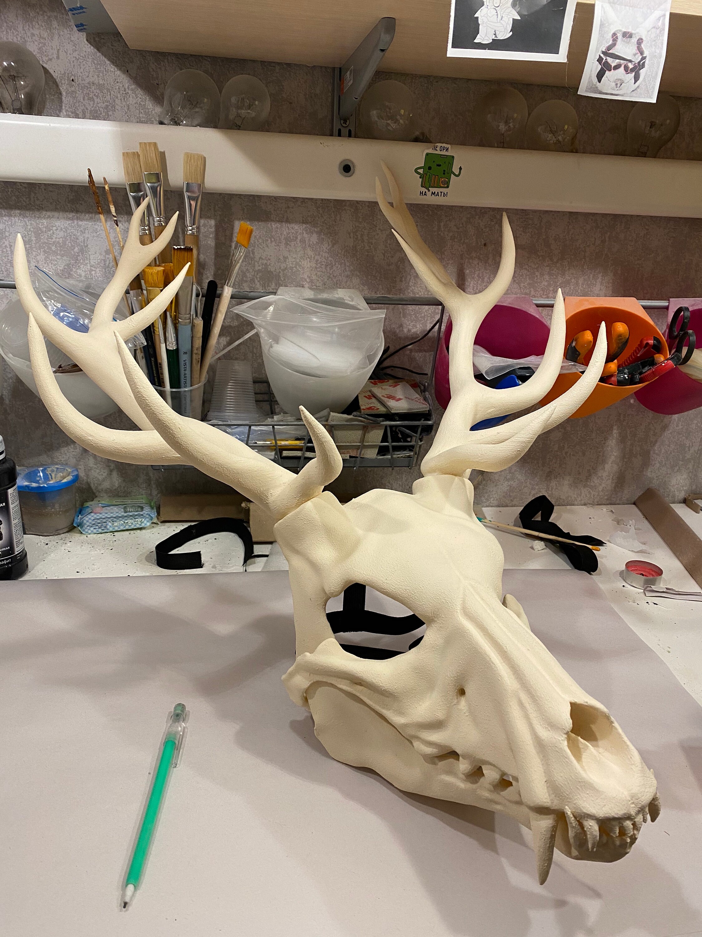 Savage Wendigo Movable Skull Mask with Antlers / Macabre Mask | Etsy