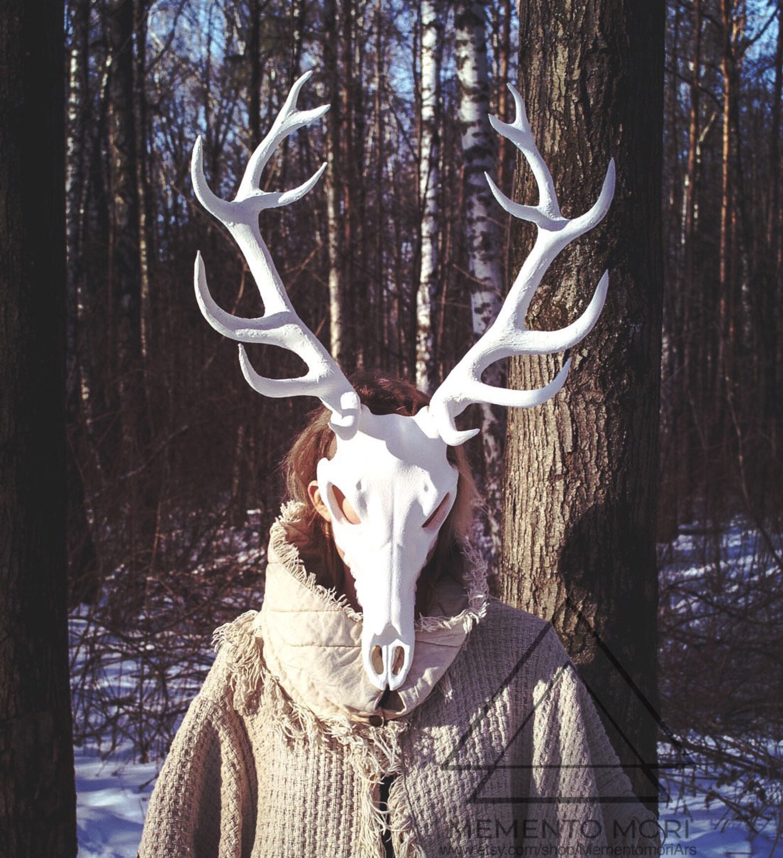 Deer Skull Mask With Antlers Wendigo Macabre Mask Buck Etsy
