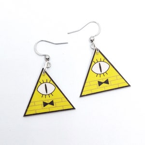Bill Cipher Earrings, Polymer Clay Bill Cipher, Gravity Falls Earrings ...