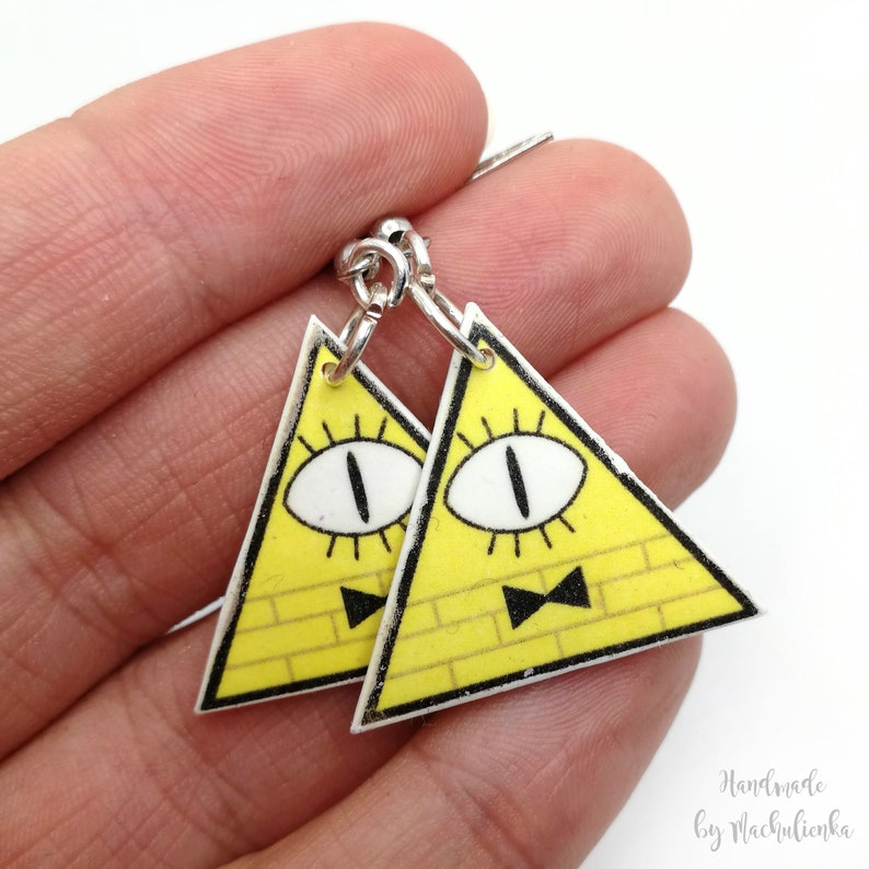 Bill Cipher Earrings Polymer Clay Bill Cipher Gravity Falls - Etsy