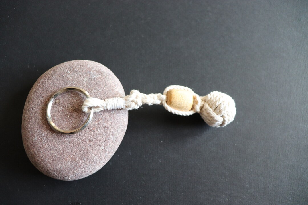 Sailor Knot Key Ring With Wooden Bead - Etsy