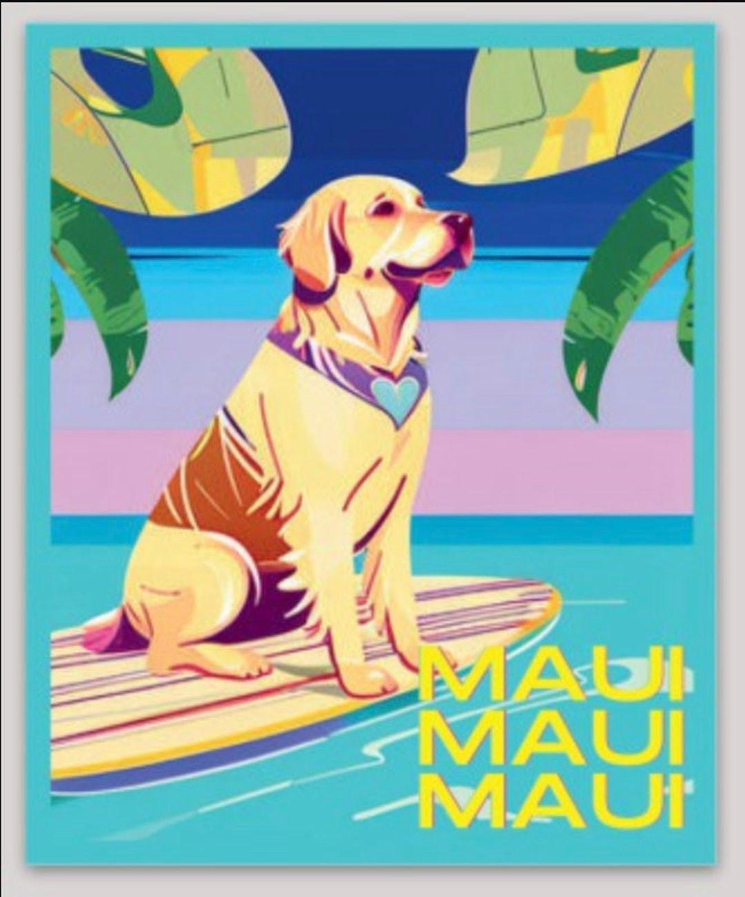 Maui Surf Dog Decal - Etsy