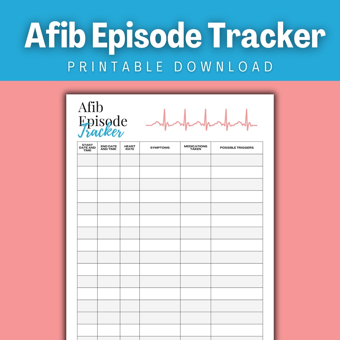 Afib Episode Tracker: Atrial Fibrillation Log (printable) - Etsy