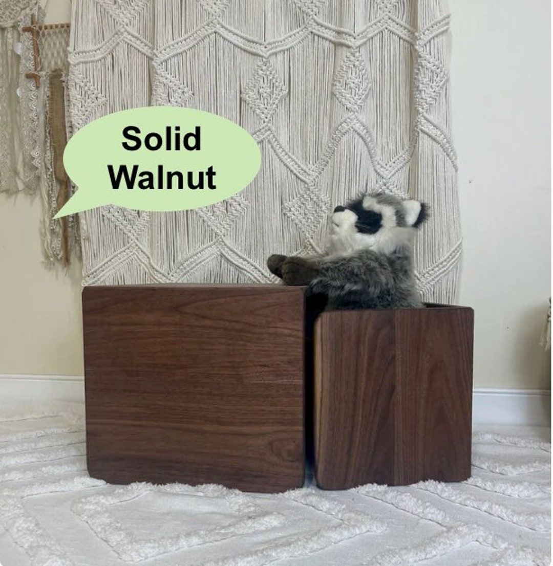 Montessori Table and Chair, Real Walnut - 1 Small Cube and 1 Large Cube ...