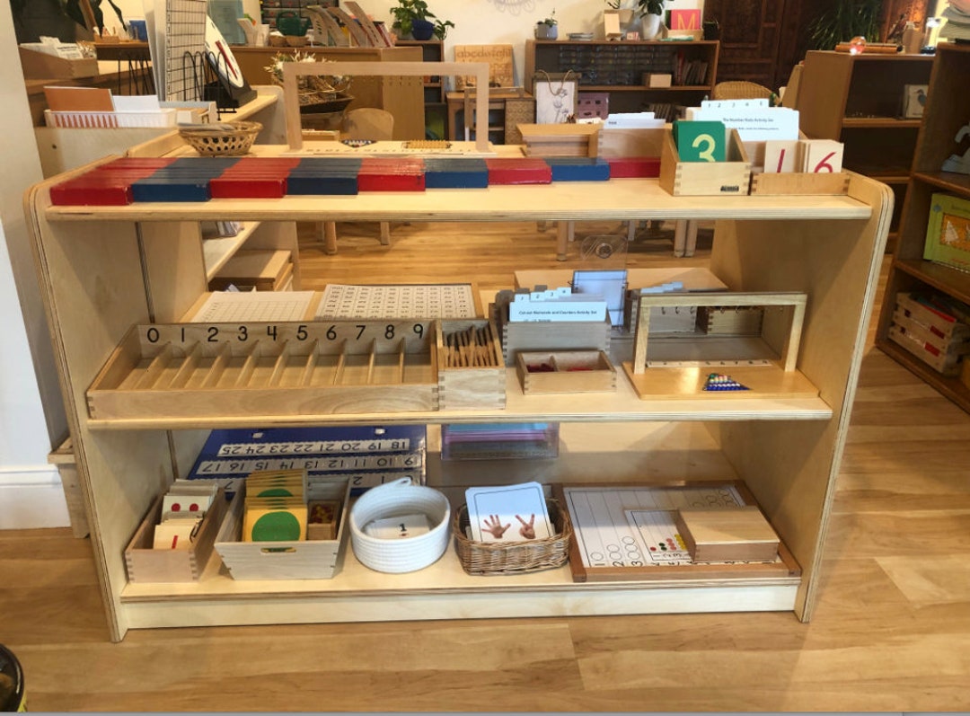 44” Wide Montessori Shelf - Large Free Standing Shelving for Kids ...