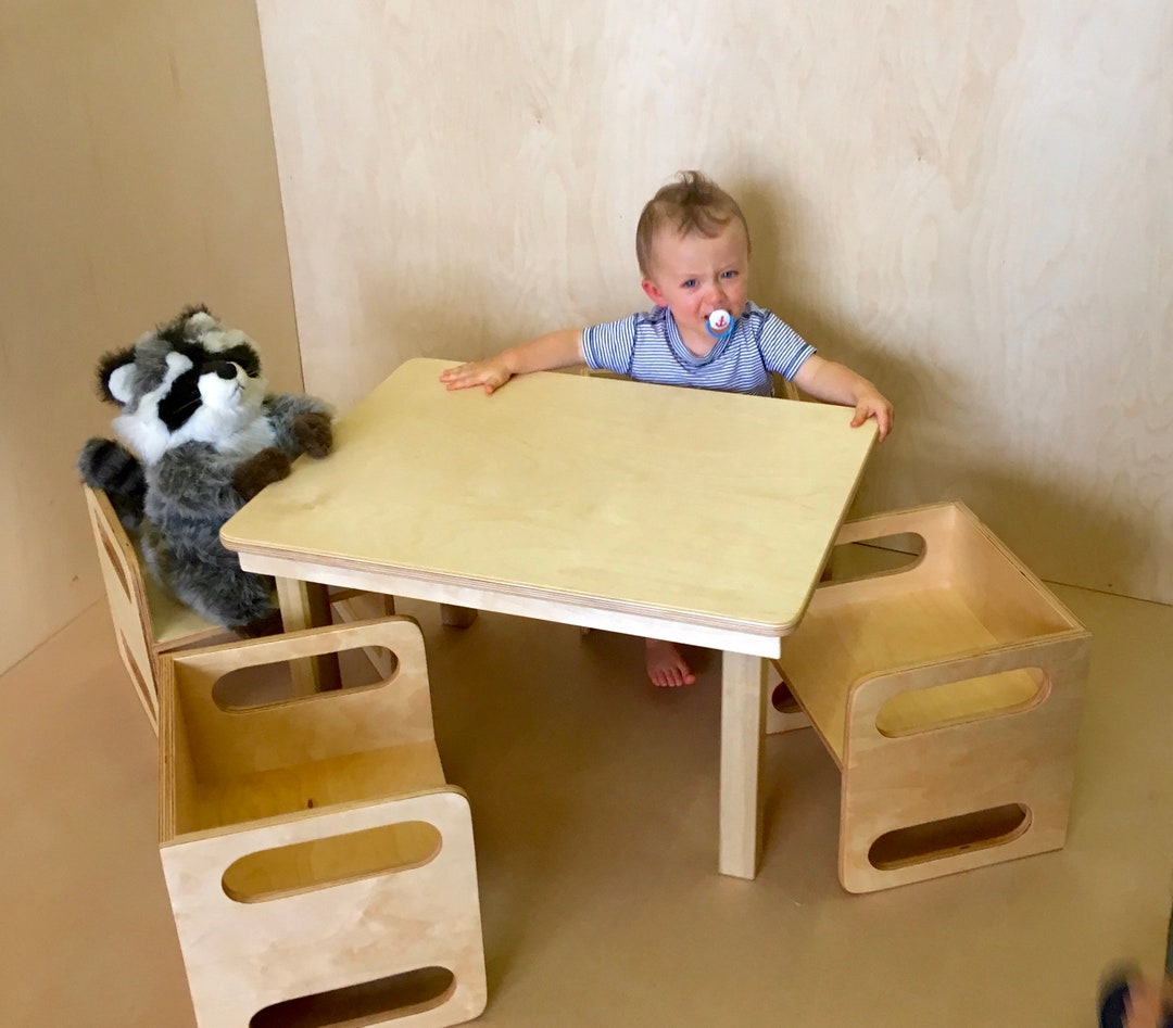 Toddler Table 22"x 26" - Interchangeable Leg Height, Kids Wooden Table ...