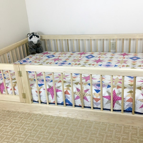 Toddler Floor Bed With Gate Rails - Etsy