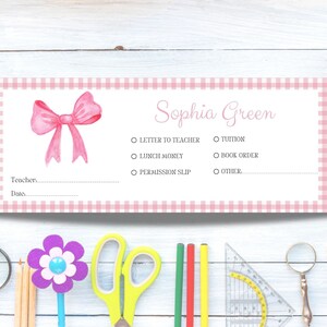 PERSONALIZED SCHOOL ENVELOPE | Coquette Bow Envelope, Back to School ...