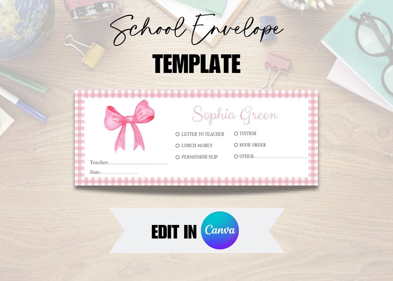 PERSONALIZED SCHOOL ENVELOPE | Coquette Bow Envelope, Back to School ...