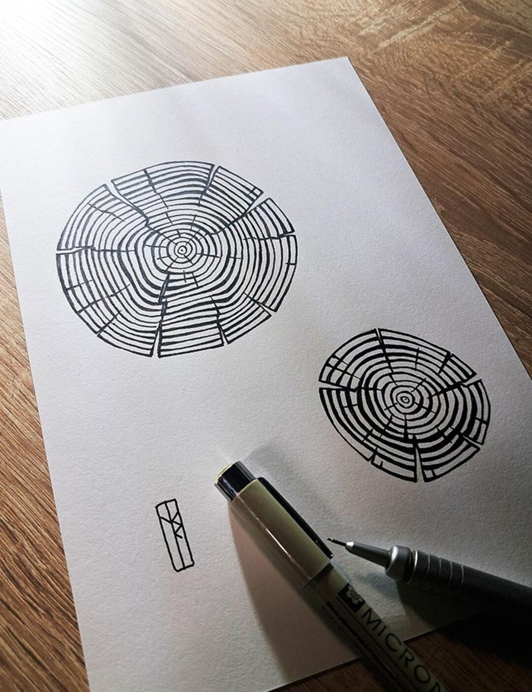 Tree Rings - Original Graphic Ink Drawing - Etsy