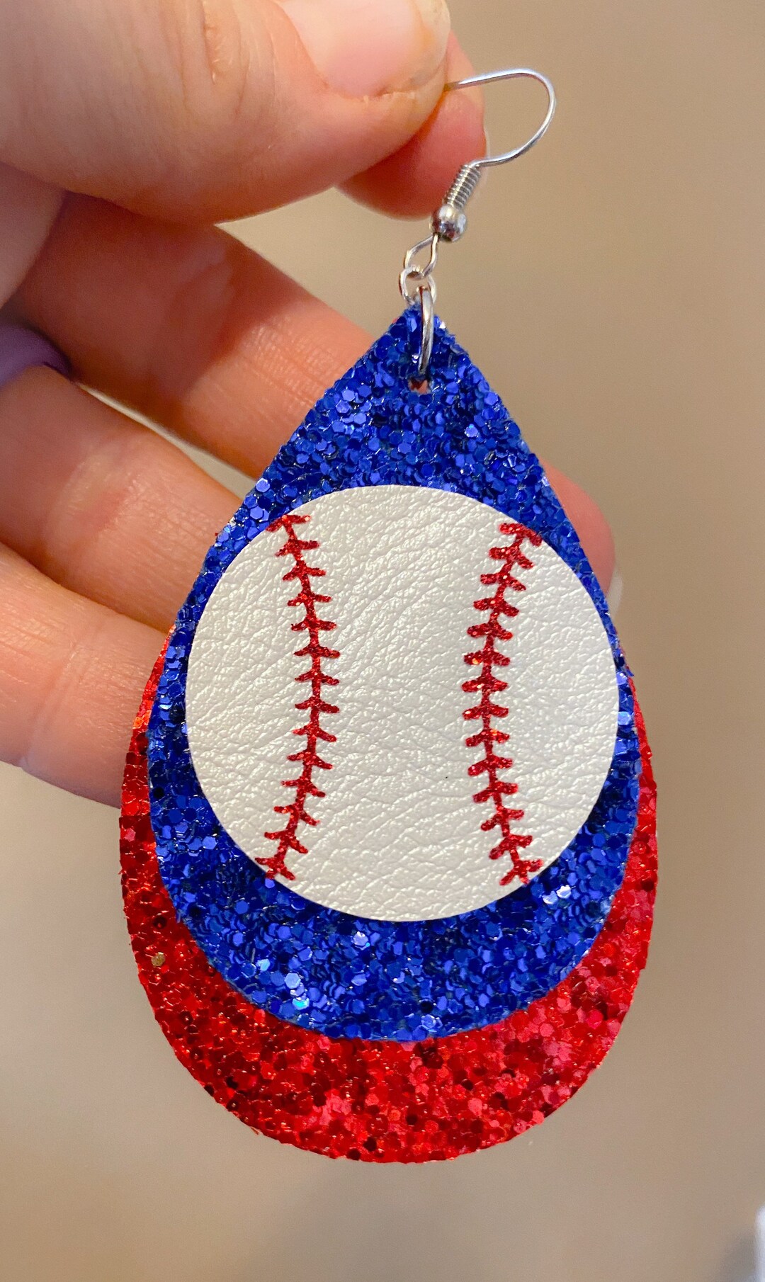 Texas Rangers Inspired Faux Leather Earrings! Baseball* - Etsy