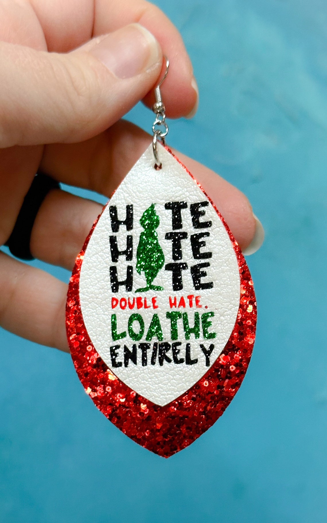 Double Grinch Hate Hate Double Hate Loathe Entirely Glitter - Etsy