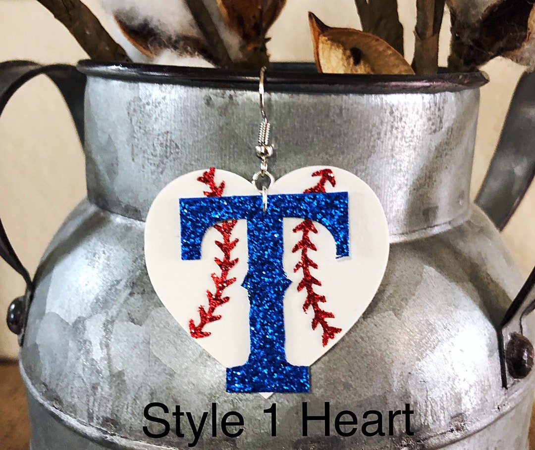 Texas Rangers Earrings Sports Earringsrangers Texas - Etsy